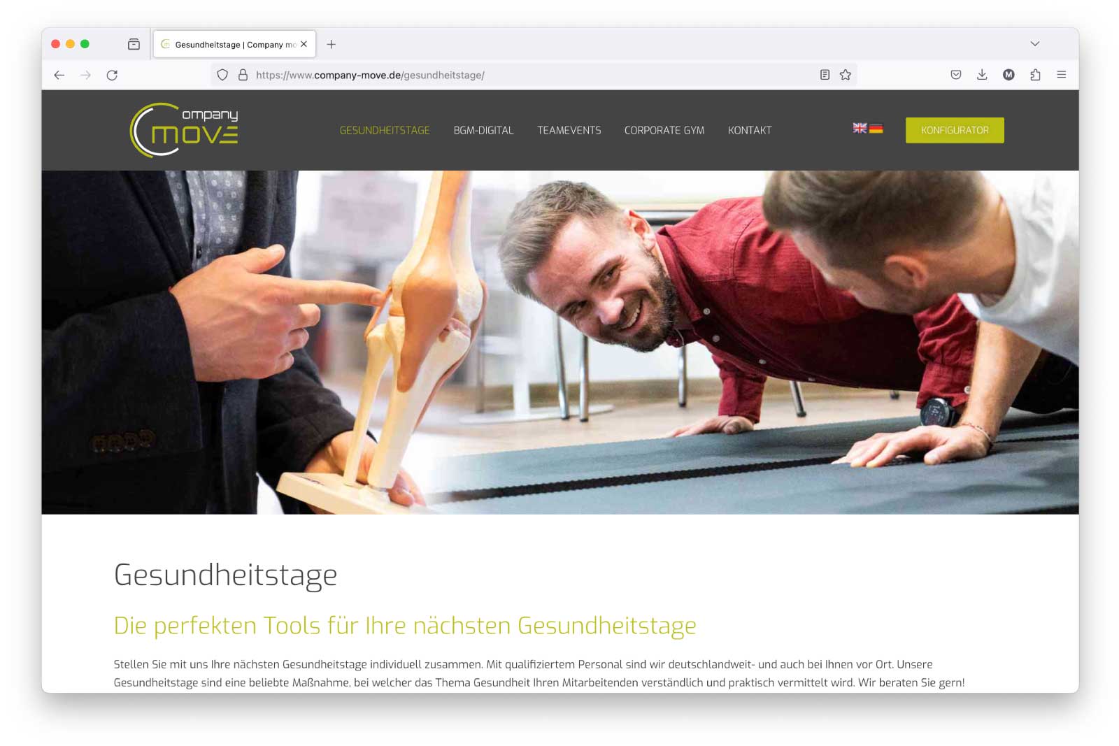 Gesundheitstag im Unternehmen. Leitfaden und Übersicht Anbieter