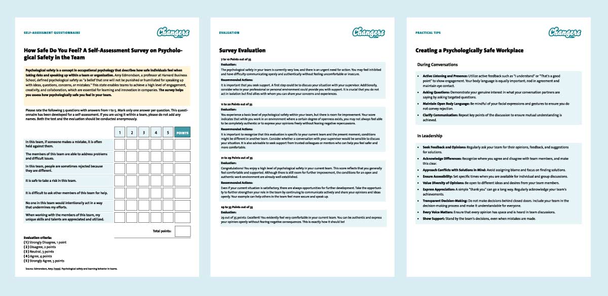 Boost Psychological Safety: Questionnaire and best practises
